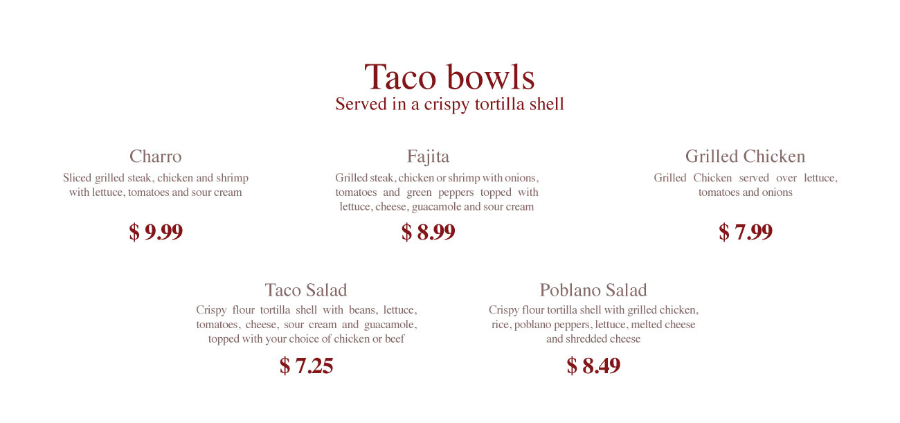 Fiesta Charra Oxford Mexican Restaurant | MENU