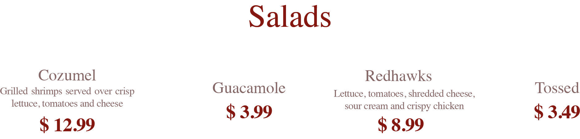 Fiesta Charra Oxford Mexican Restaurant | MENU